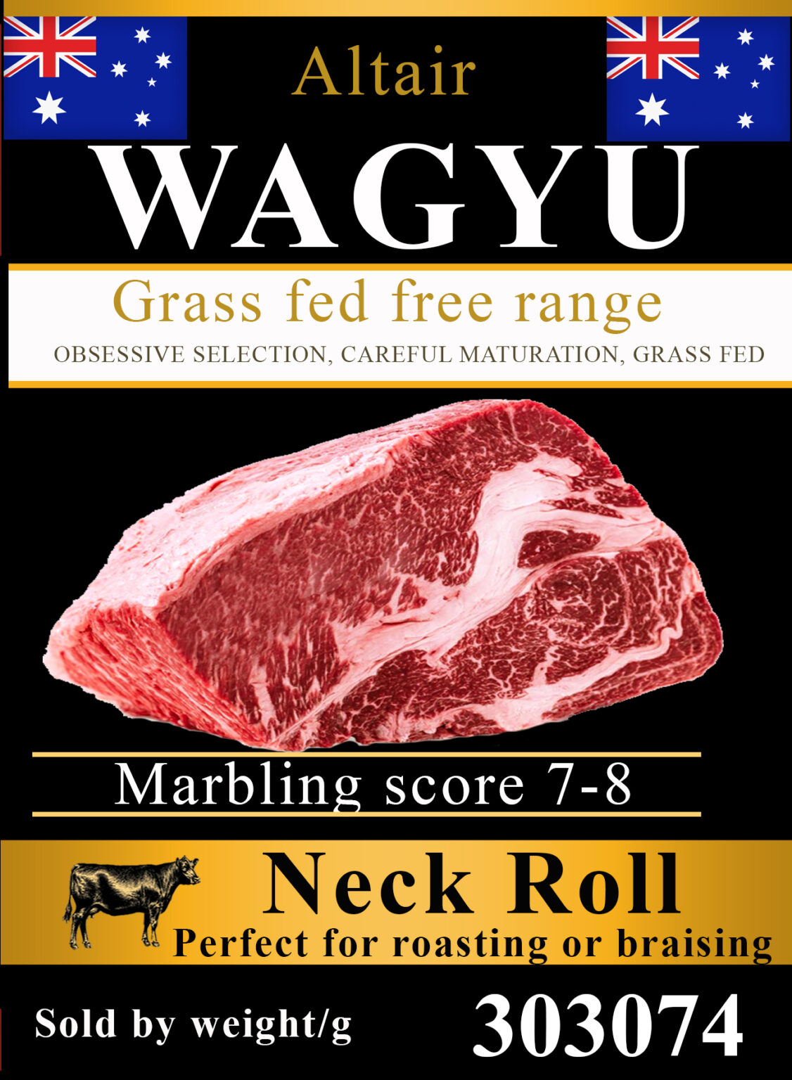 Beef JAC WAGYU Chuck neck roll MB7/8 AUS 500g – Korat Chef