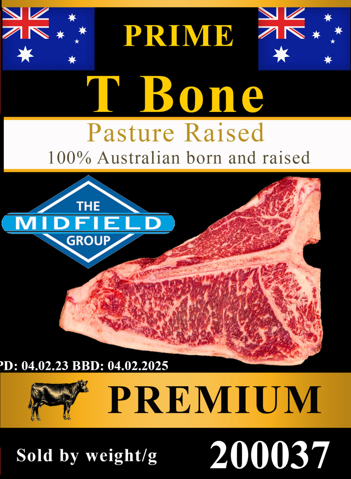 Midfield AUS Prime T Bone steak 450g – Korat Chef