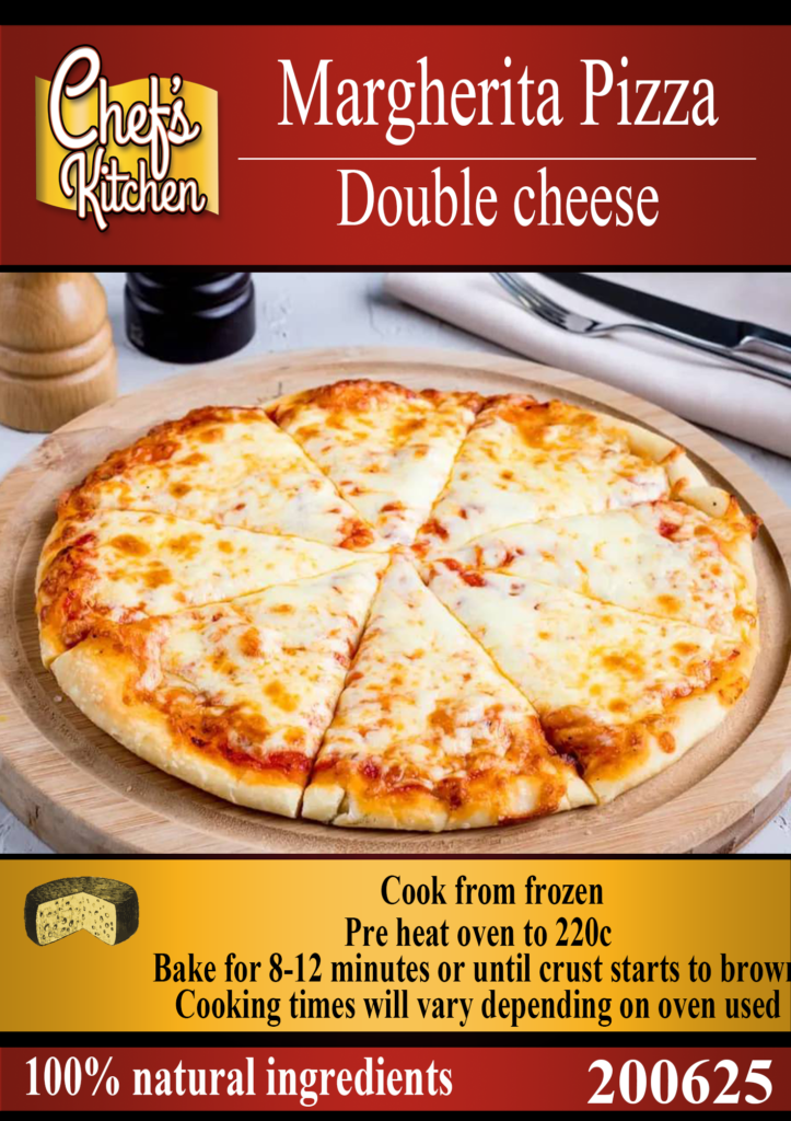 Pizza Margherita Double Cheese 10″ 290g – Korat Chef
