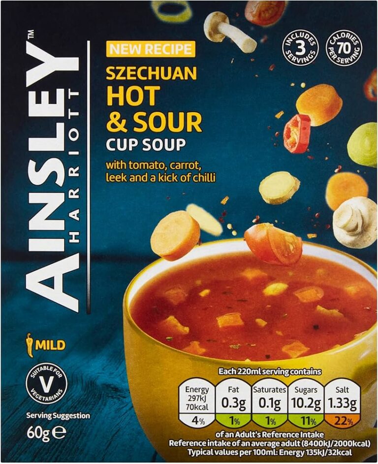 Ainsley Harriot Szechuan pepper hot and sour Cup Soup 75g (3 pack ...